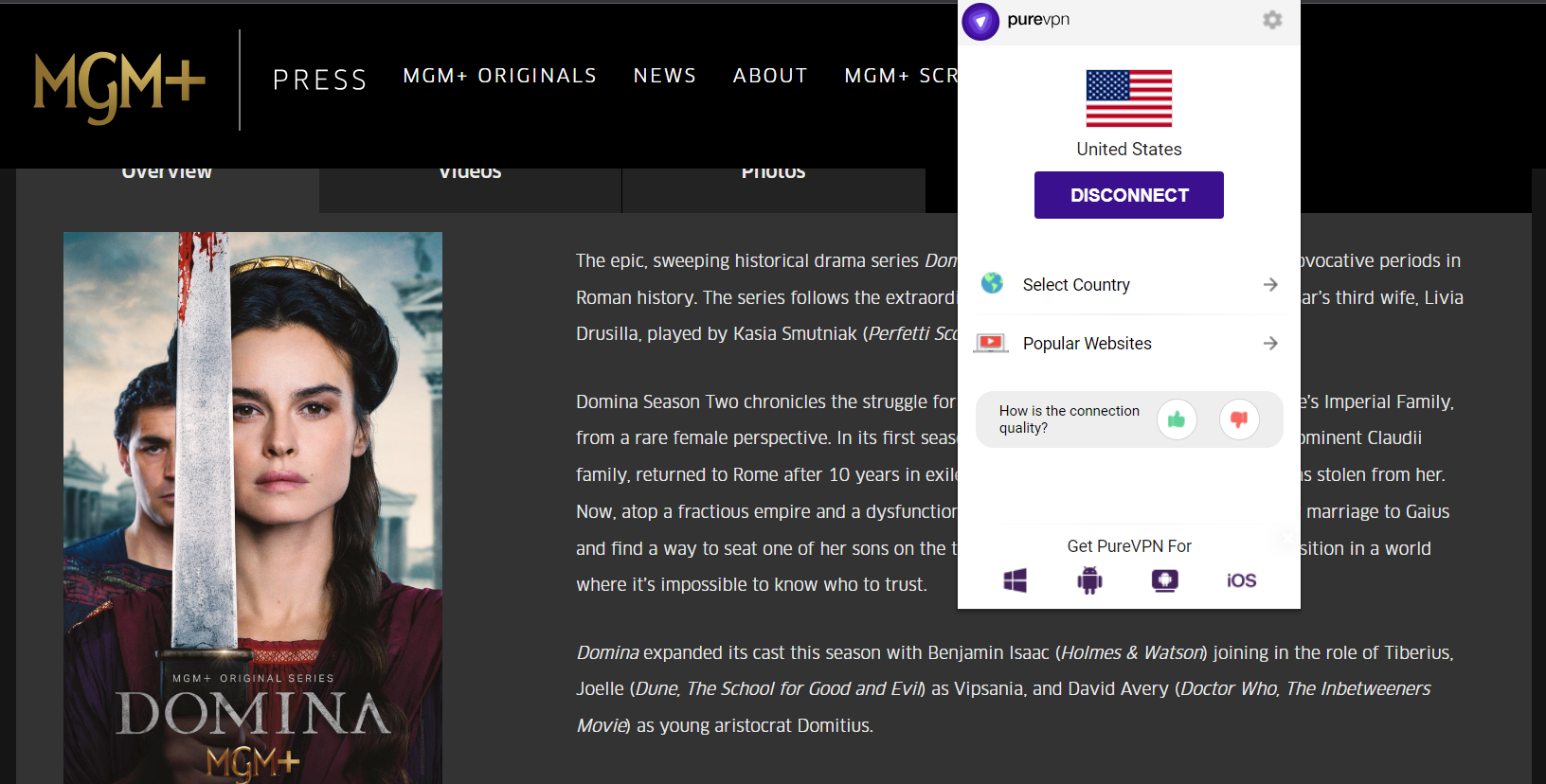 How to watch Domina Season 2 outside the US - PureVPN Blog