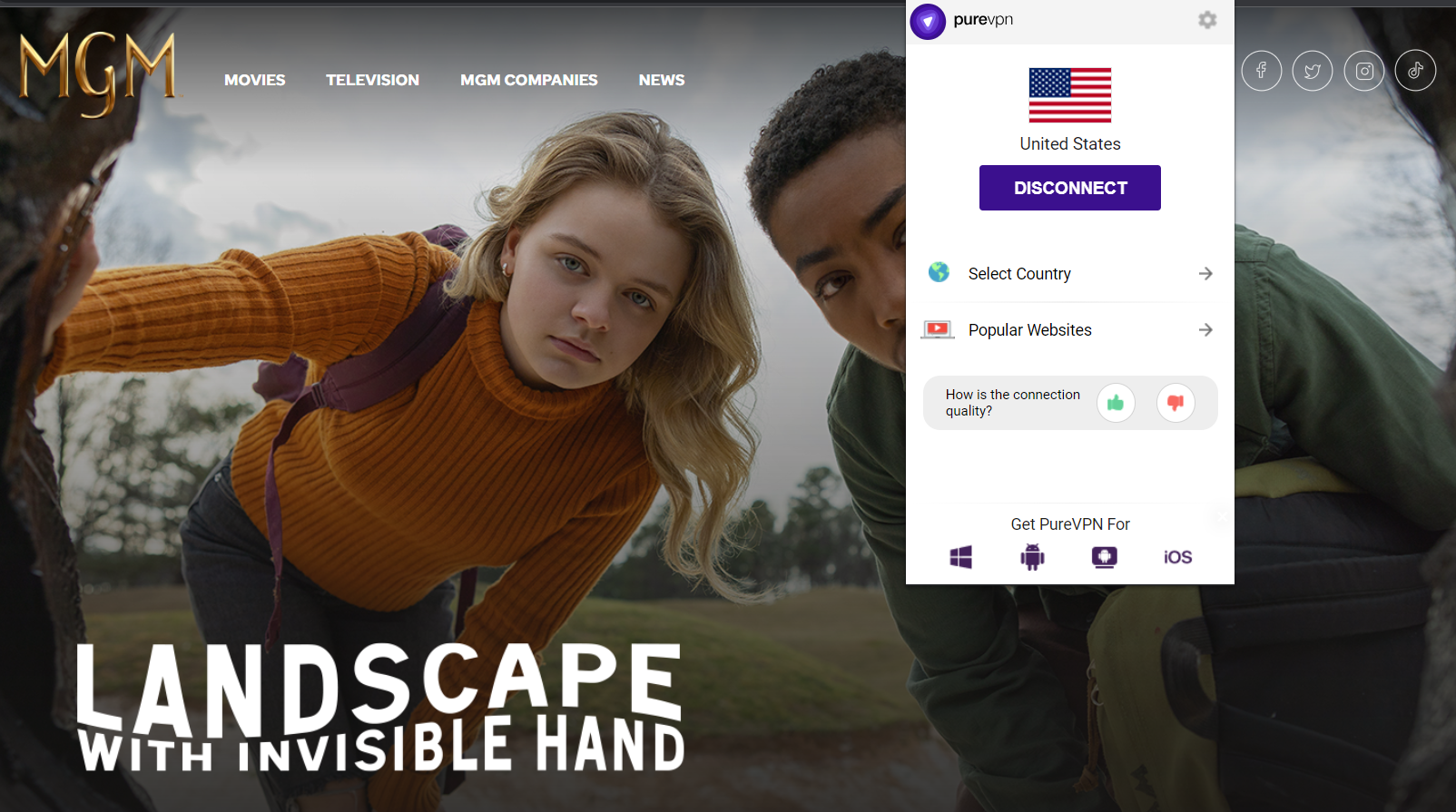 How to watch Landscape With Invisible Hand outside the US