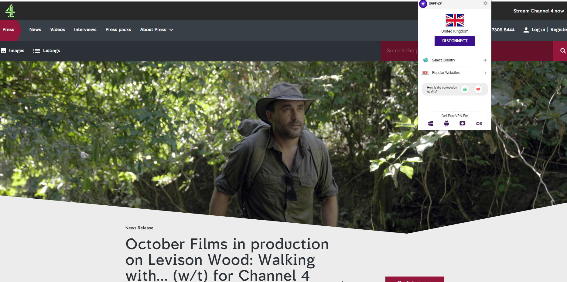 How to watch Levison Wood: Walking with Orangutans in the US - PureVPN Blog