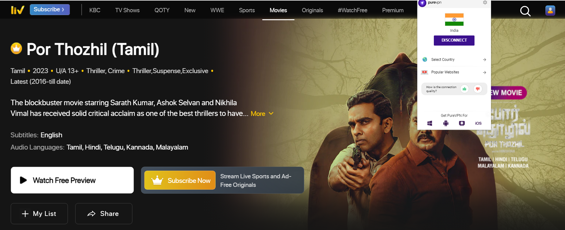 How to watch Por Thozhil in the US - PureVPN Blog