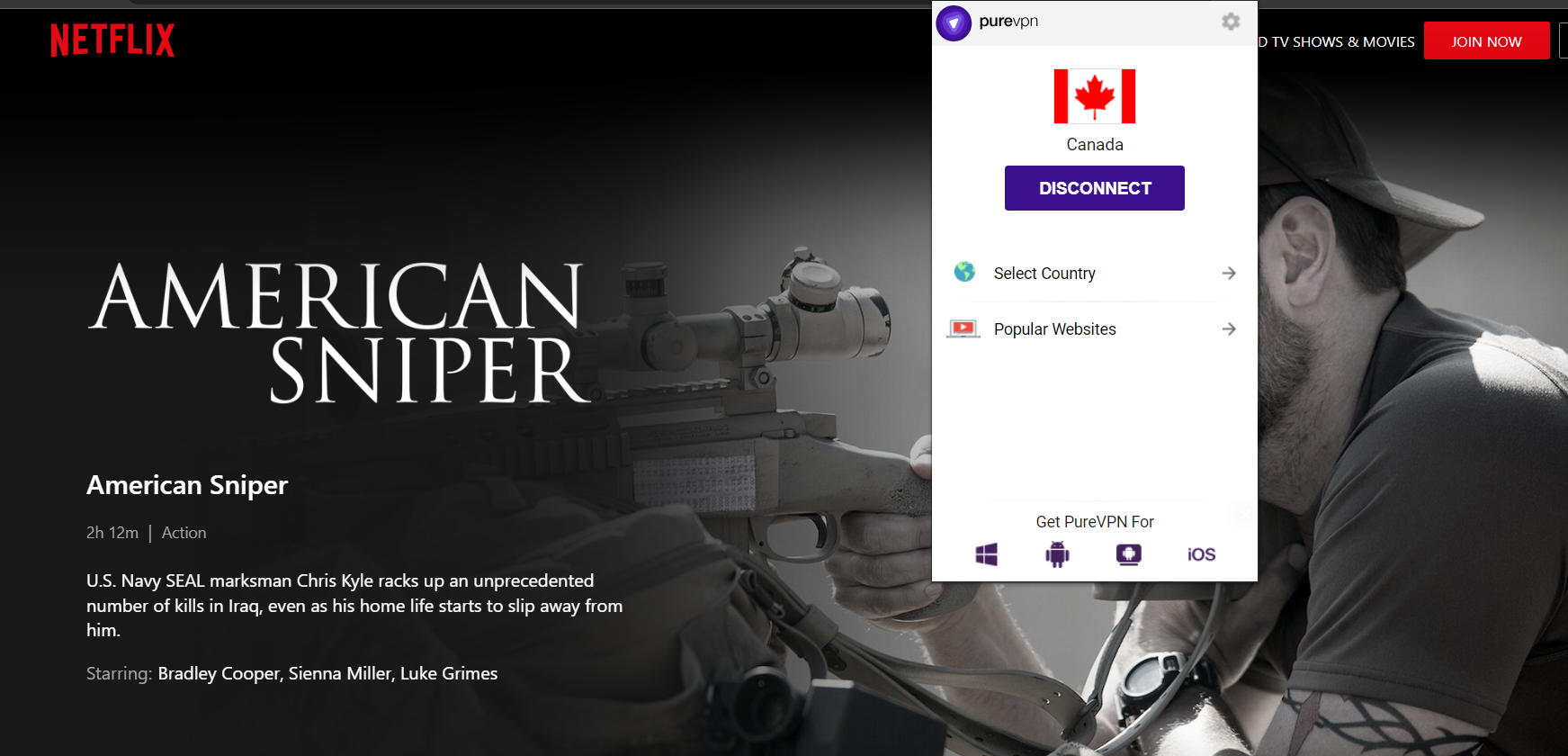 How to watch American Sniper on Netflix in the US - PureVPN Blog