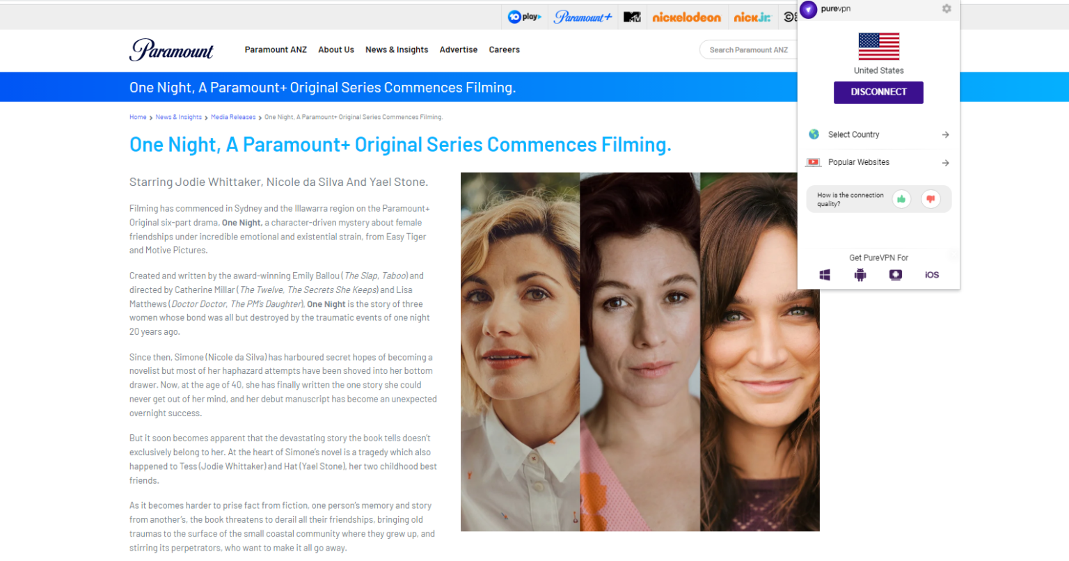 How to watch One Night in the US on Paramount Plus - PureVPN Blog