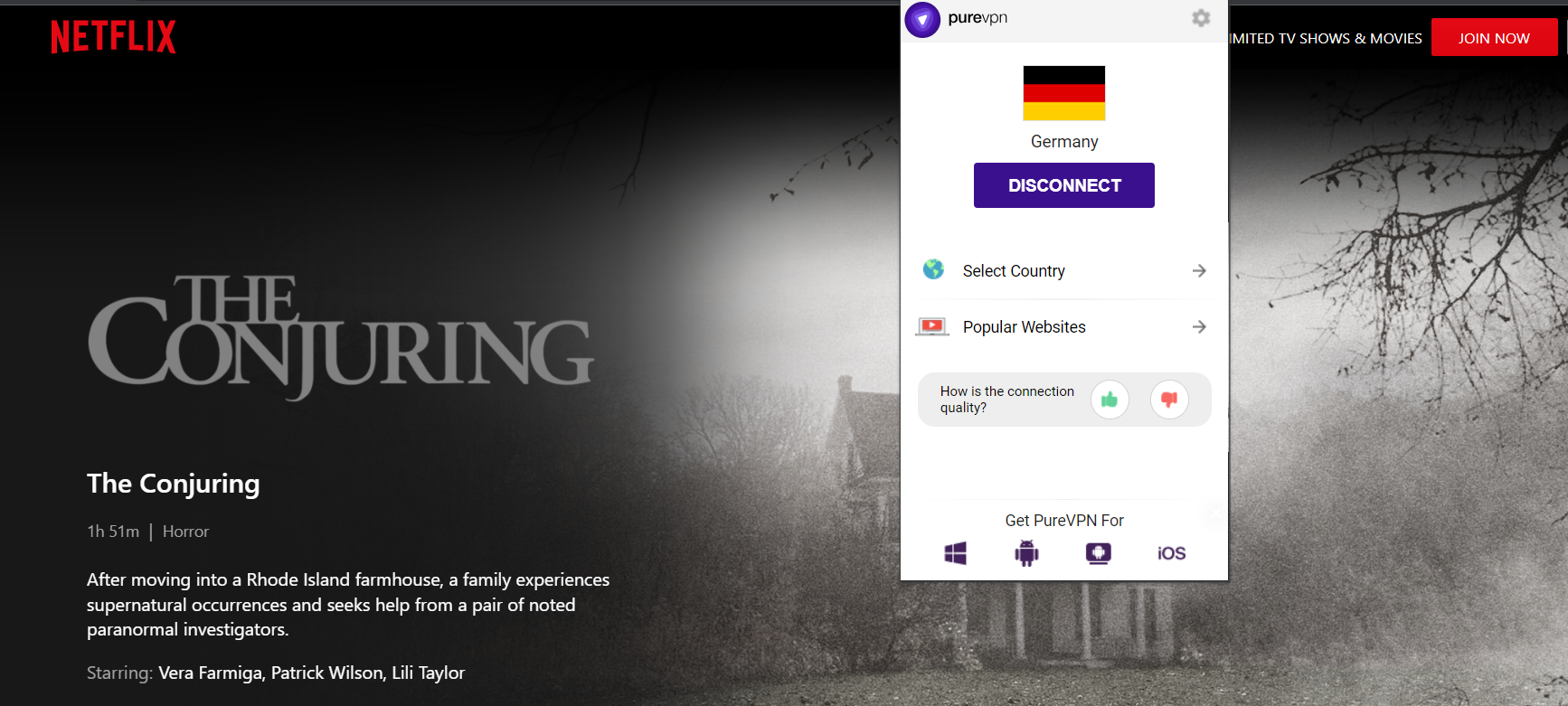 How to watch The Conjuring on Netflix from Anywhere for Free [All Parts]