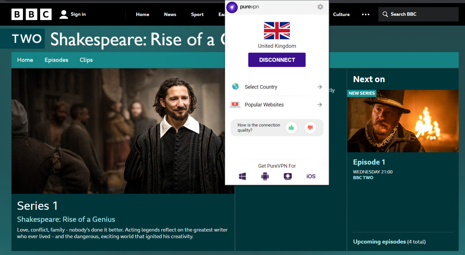 How to watch Shakespeare: Rise of a Genius in the US on BBC iPlayer