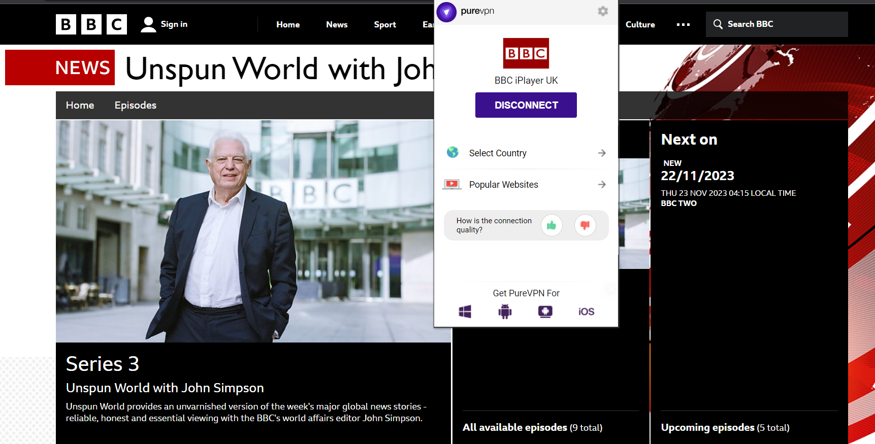 How to watch Unspun World with John Simpson Series 3 in the US