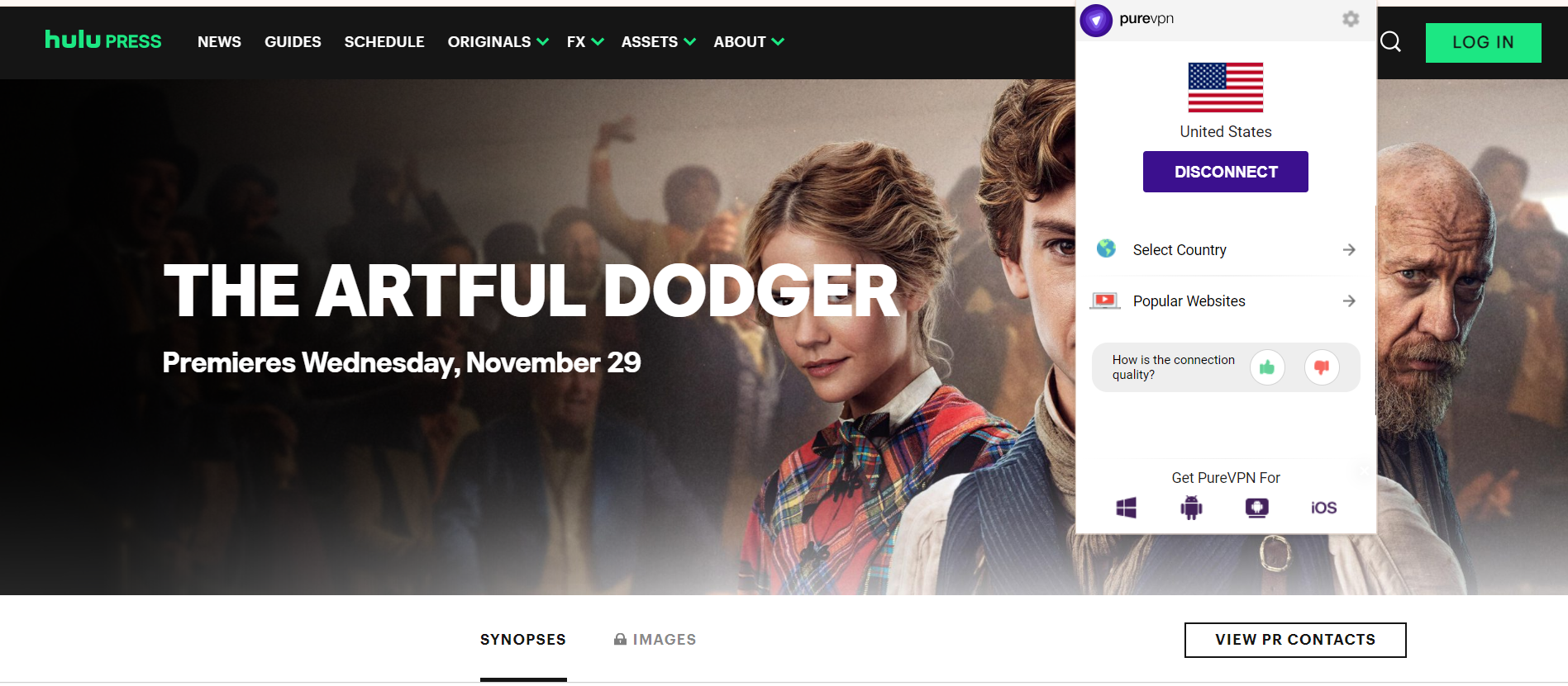 How to watch The Artful Dodger outside the US on Hulu