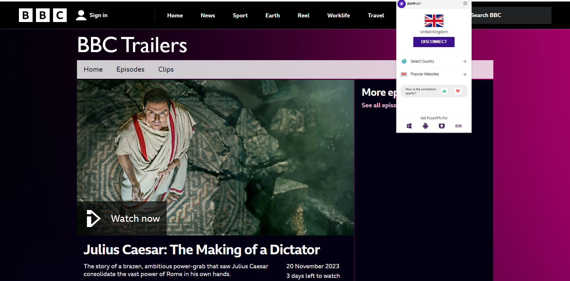 How to watch Julius Caesar: The Making of a Dictator in the US on BBC ...
