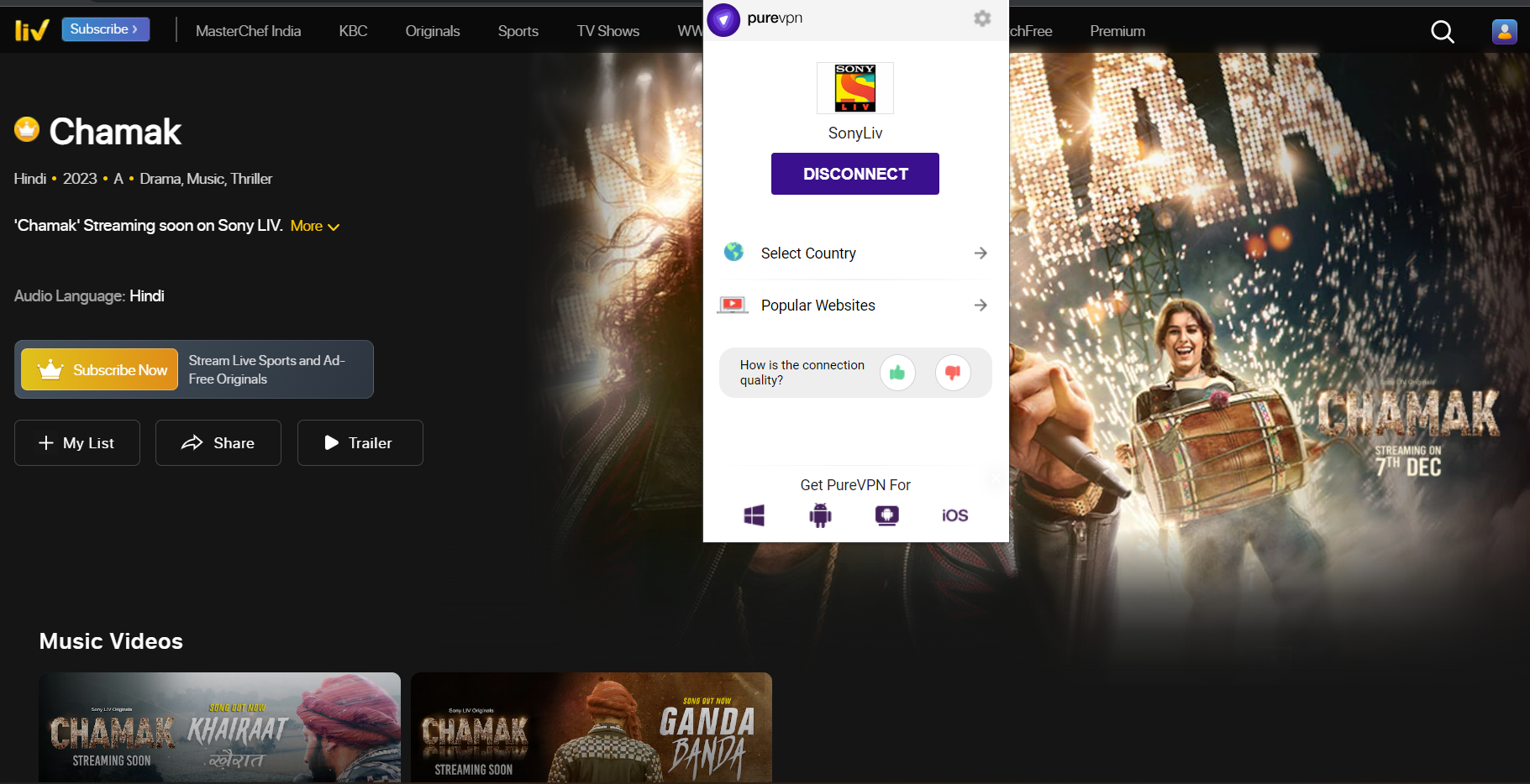 How to watch Chamak in the US on Sonyliv - PureVPN Blog
