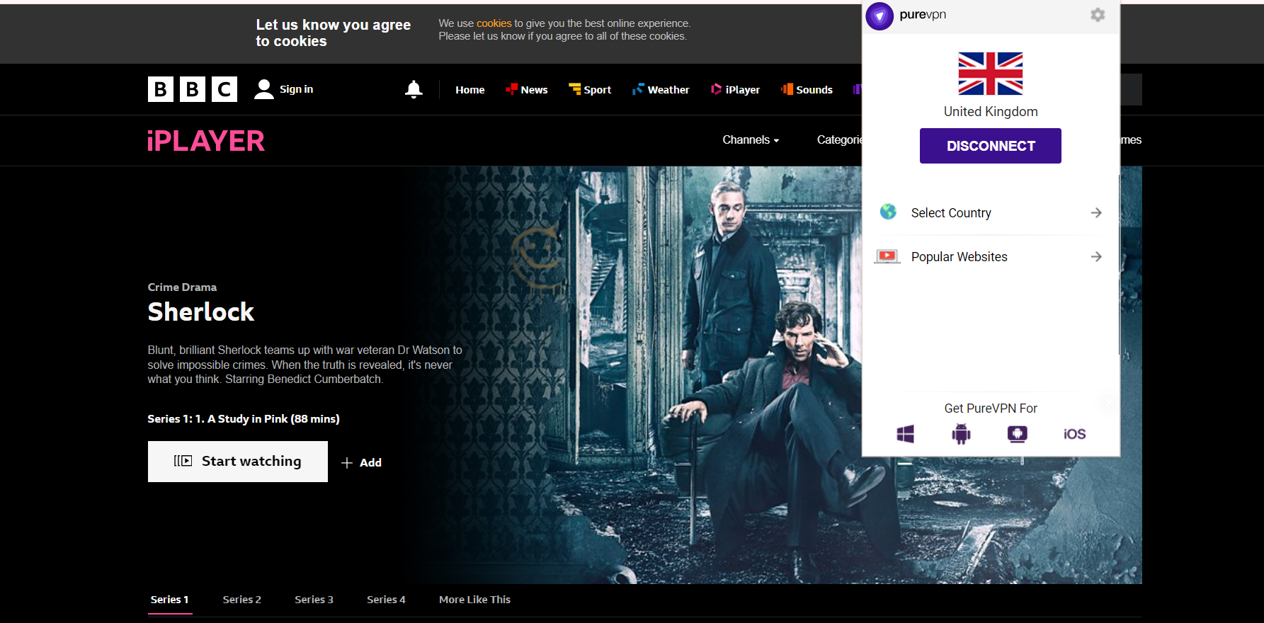 How to watch Sherlock All Seasons in the US for free on BBC iPlayer