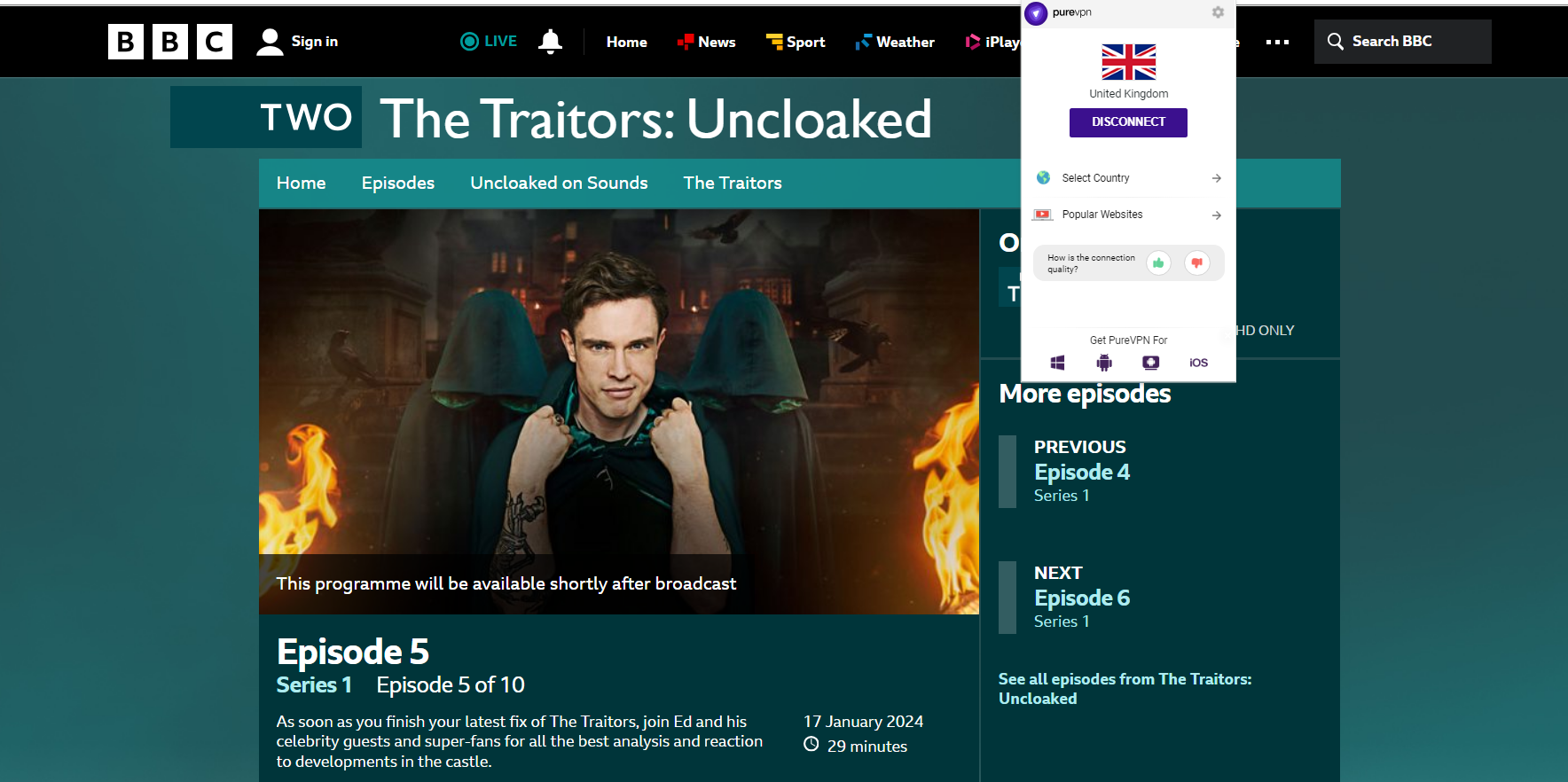 How to watch The Traitors: Uncloaked in Canada on BBC iPlayer