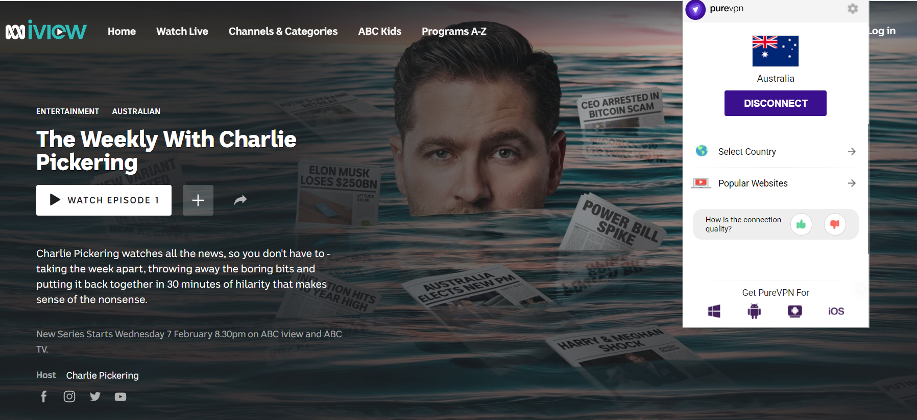 How to watch The Weekly with Charlie Pickering Season 10 in the UK