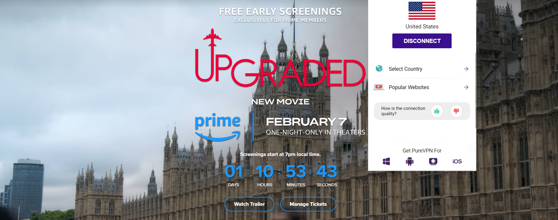 How to watch Upgraded outside the US on Amazon Prime