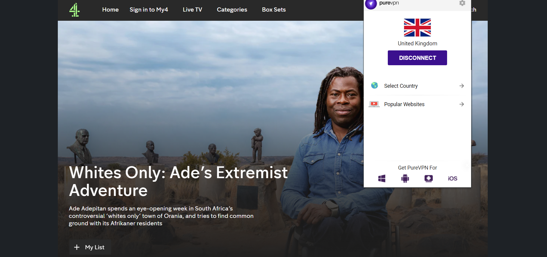 How to watch Whites Only: Ade's Extremist Adventure in the US